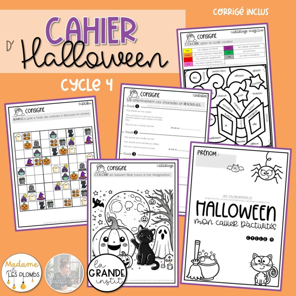 CAHIERS D’ACTIVITÉS d’HALLOWEEN – P1 à P6 – La Grande Instit
